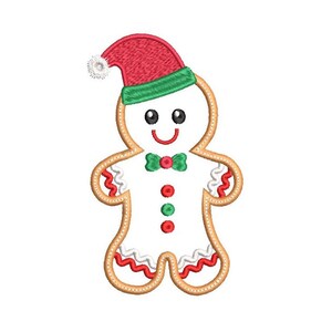 Gingerbread Man Embroidery Applique Design, Christmas Embroidery ...