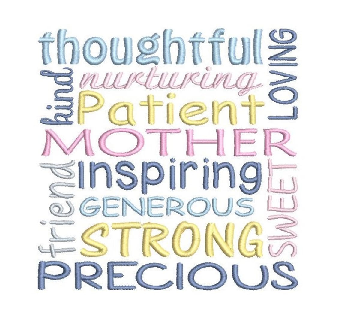 Mother's Day Machine Embroidery Design, Mother's Day Embroidery, Mother ...