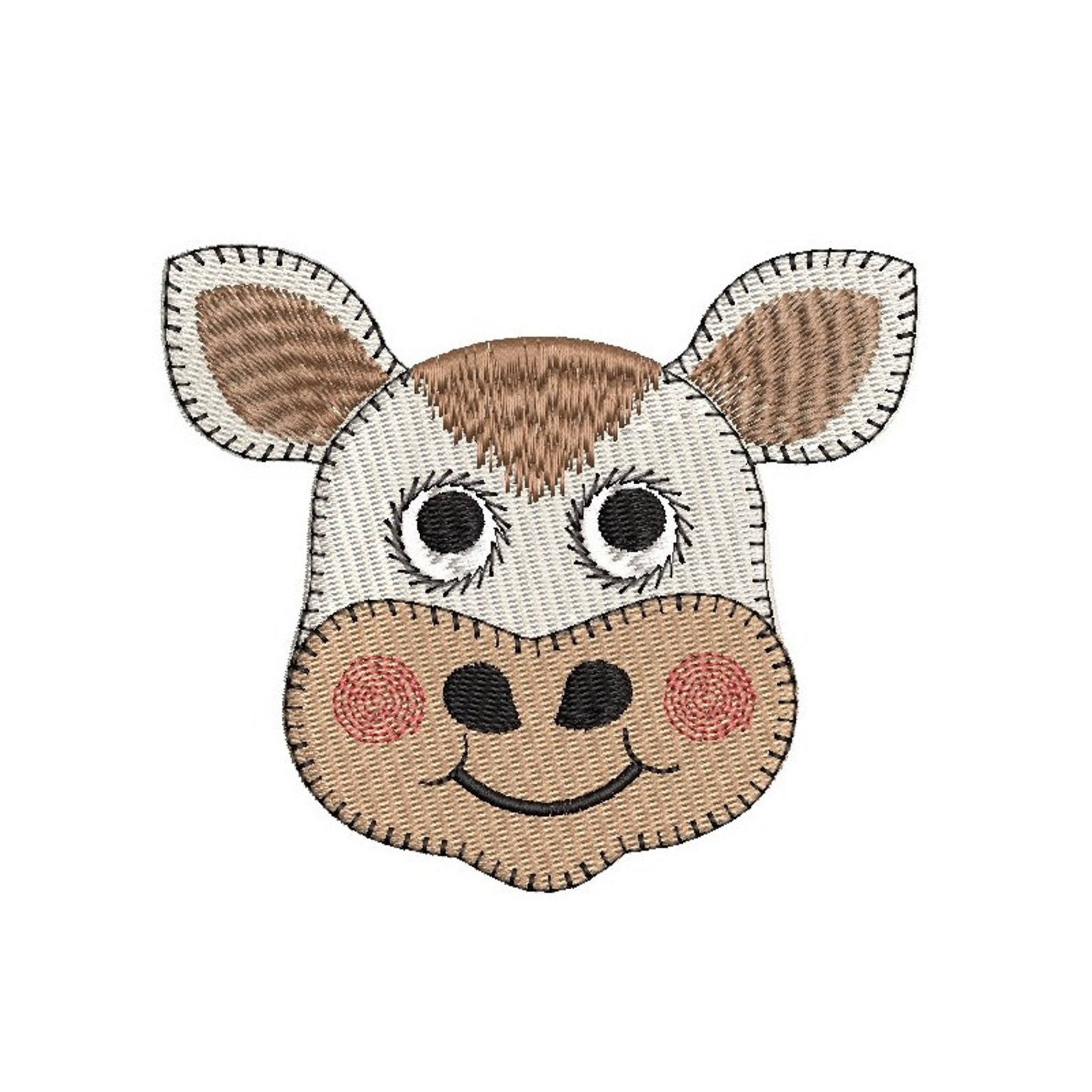 Cow Embroidery Design Cow Face Boy Cow Fill Stitch Cute - Etsy