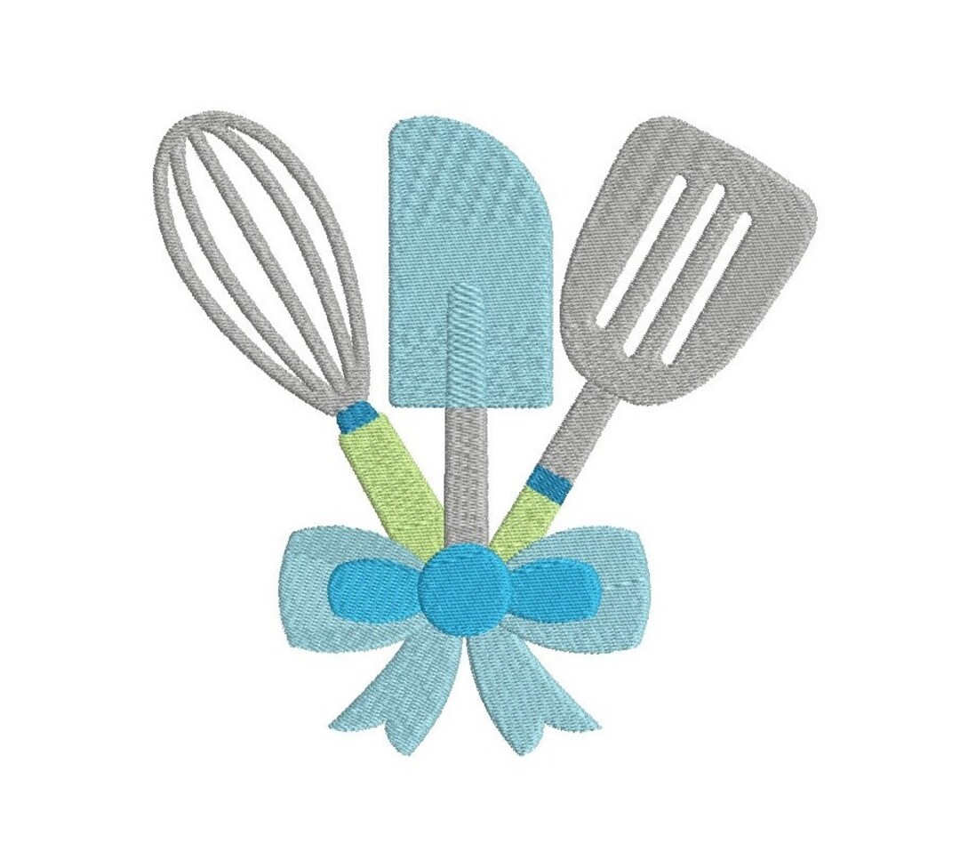 Kitchen Utensils Embroidery Designs, Fill Stitch, Cooking Utensils ...