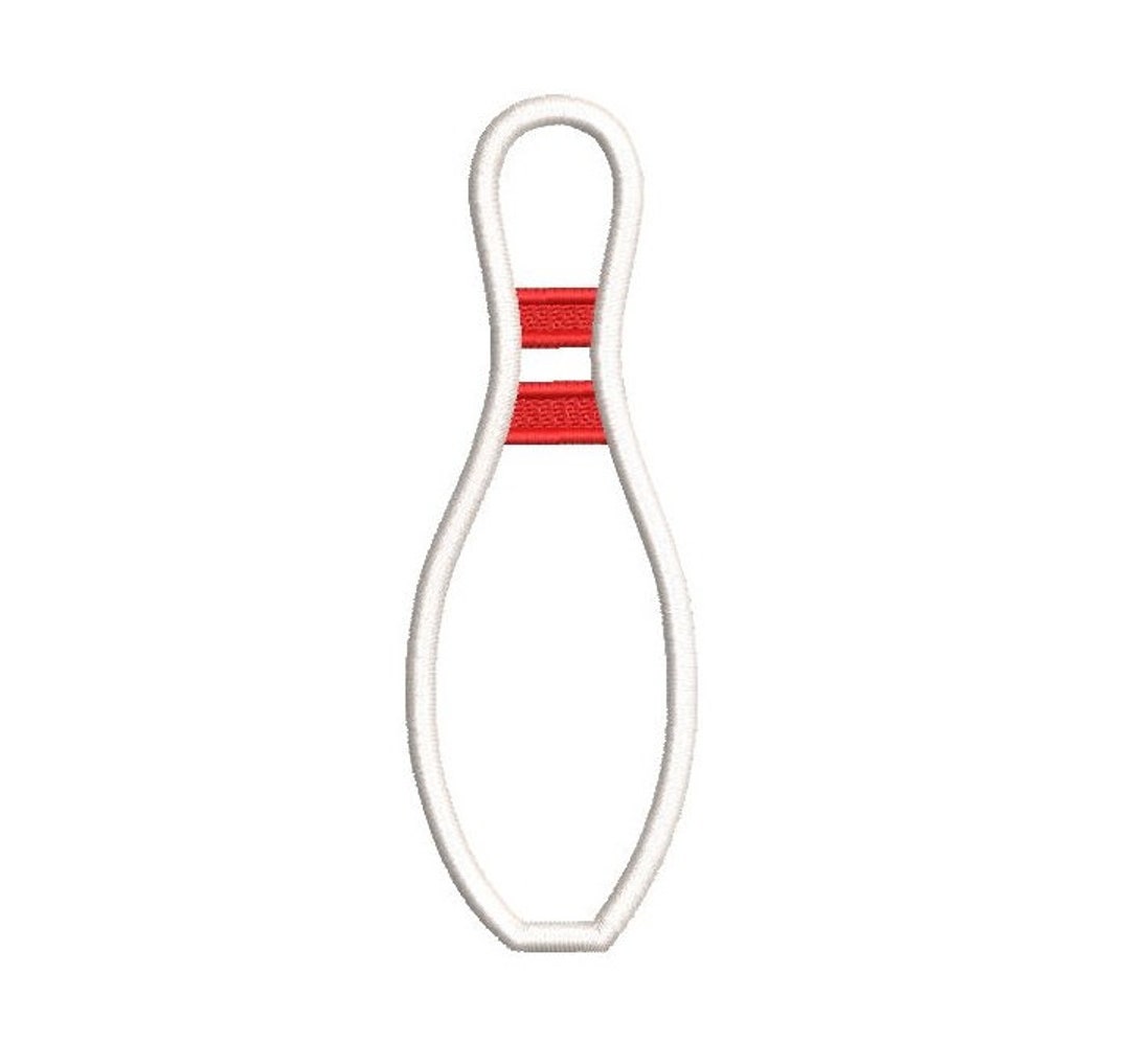Bowling Pin Machine Embroidery Applique Design, Sports Applique Design ...