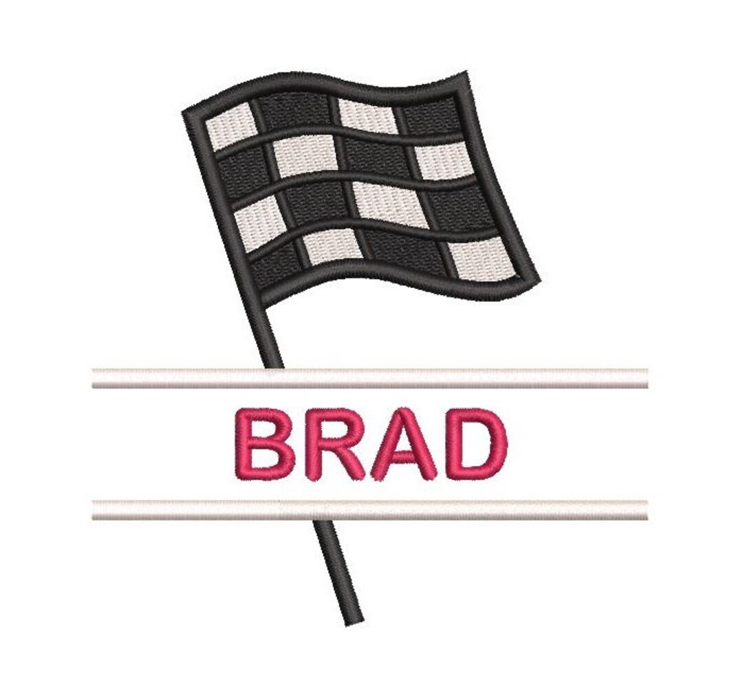 Flag Machine Embroidery Design, Winner's Flag, Racing Car Flag, Fill ...