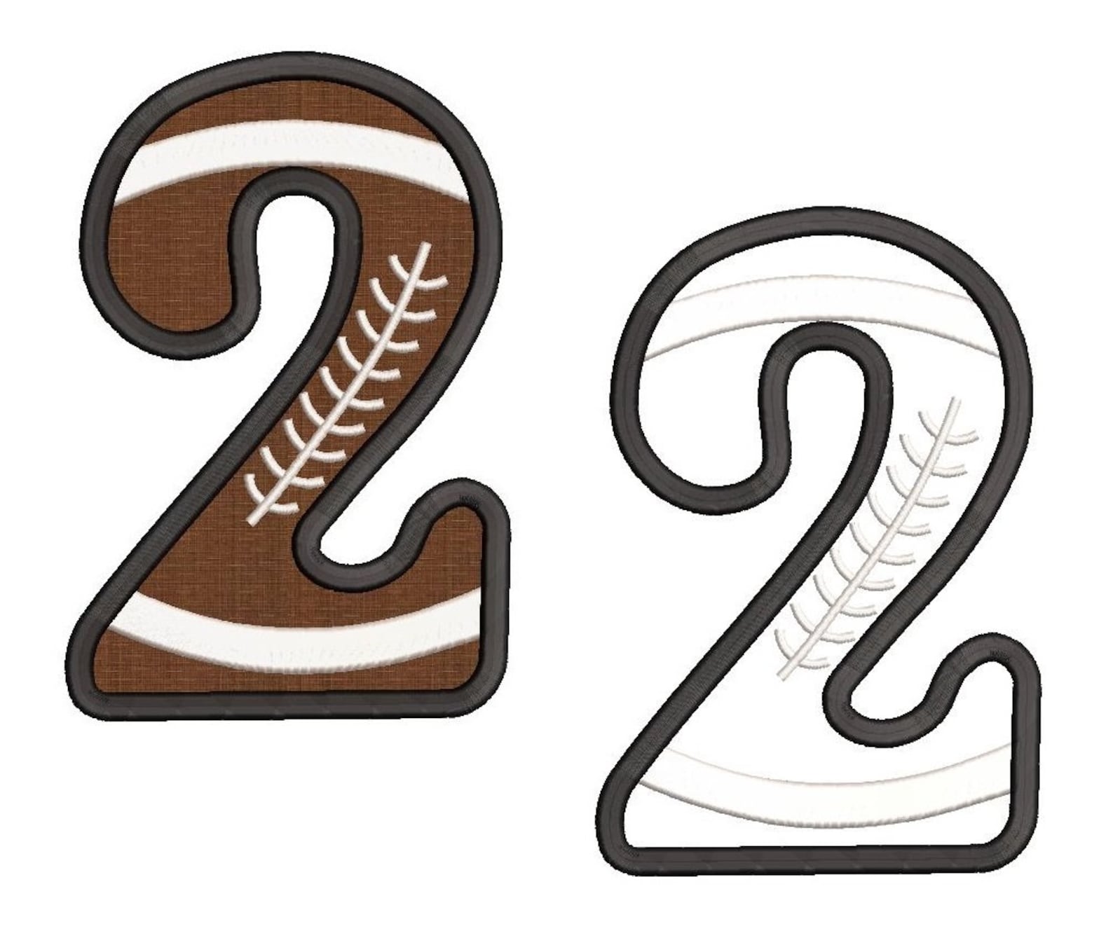 Football Numbers Embroidery Applique Designs Football | Etsy