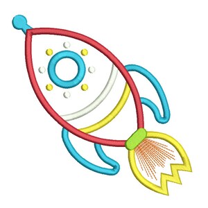 Rocket Ship Applique Embroidery Design, Space Ship Machine Embroidery ...