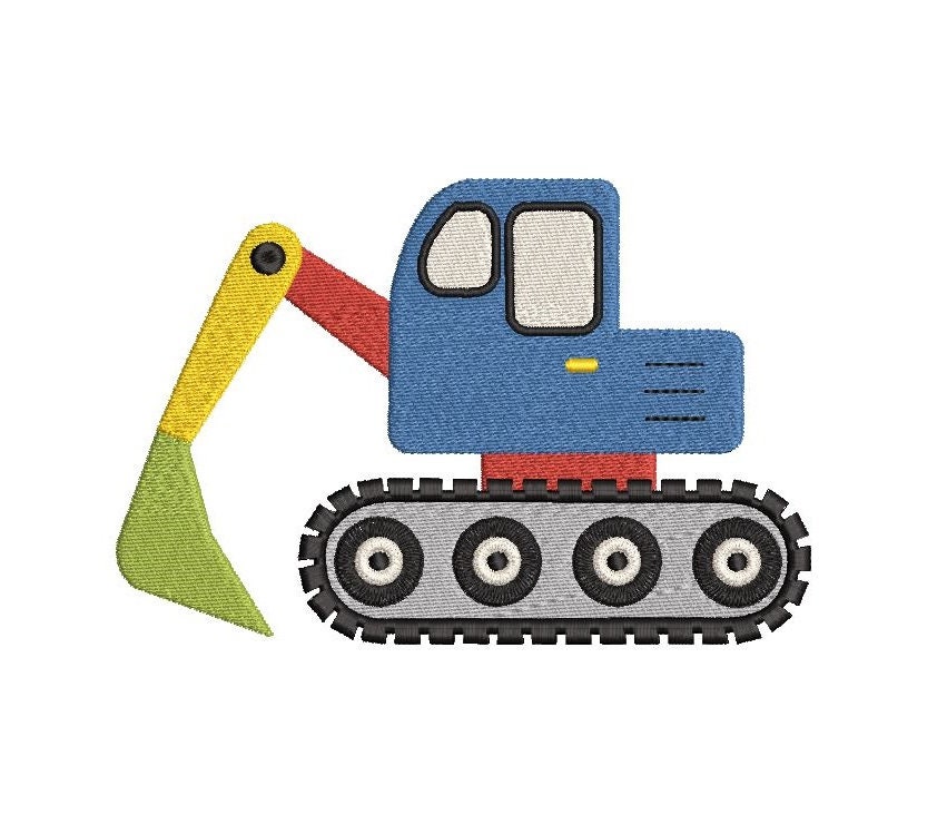 Construction Embroidery Designs, Fill Stitch, Trucks, Crane, Road Signs ...