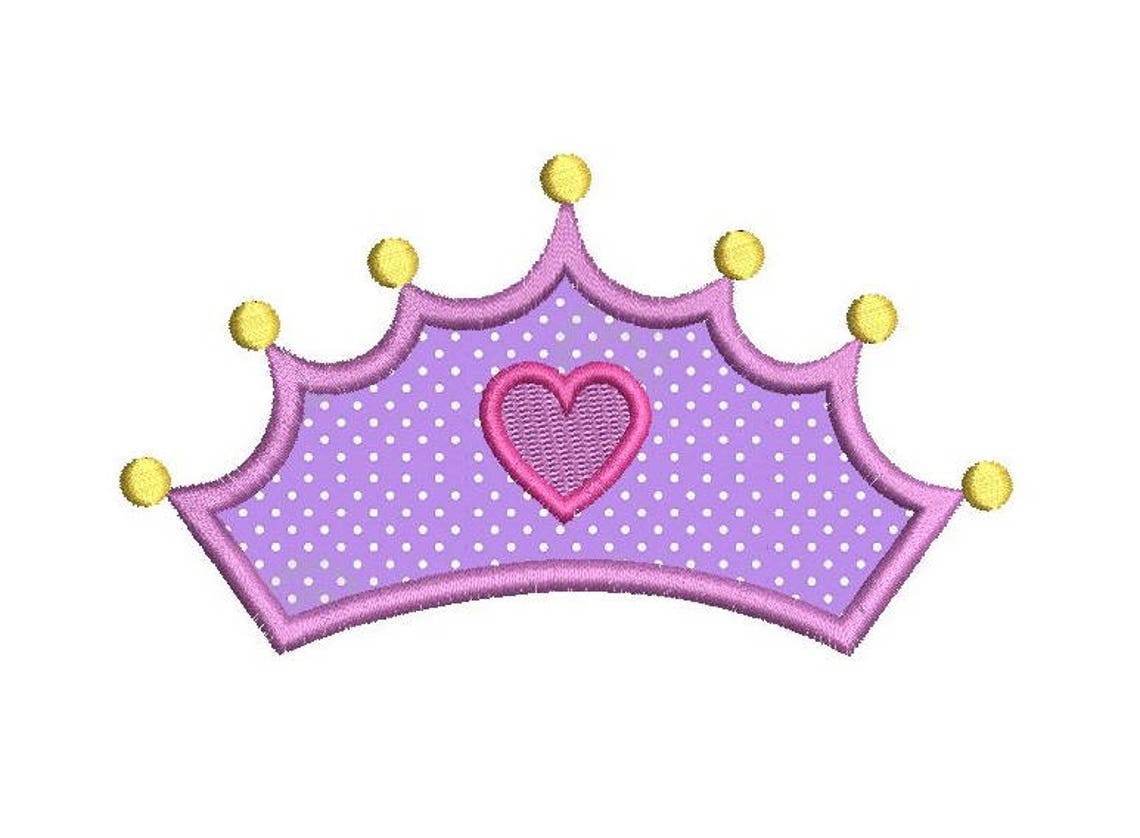 Princess Crown Applique Embroidery Design Princess - Etsy