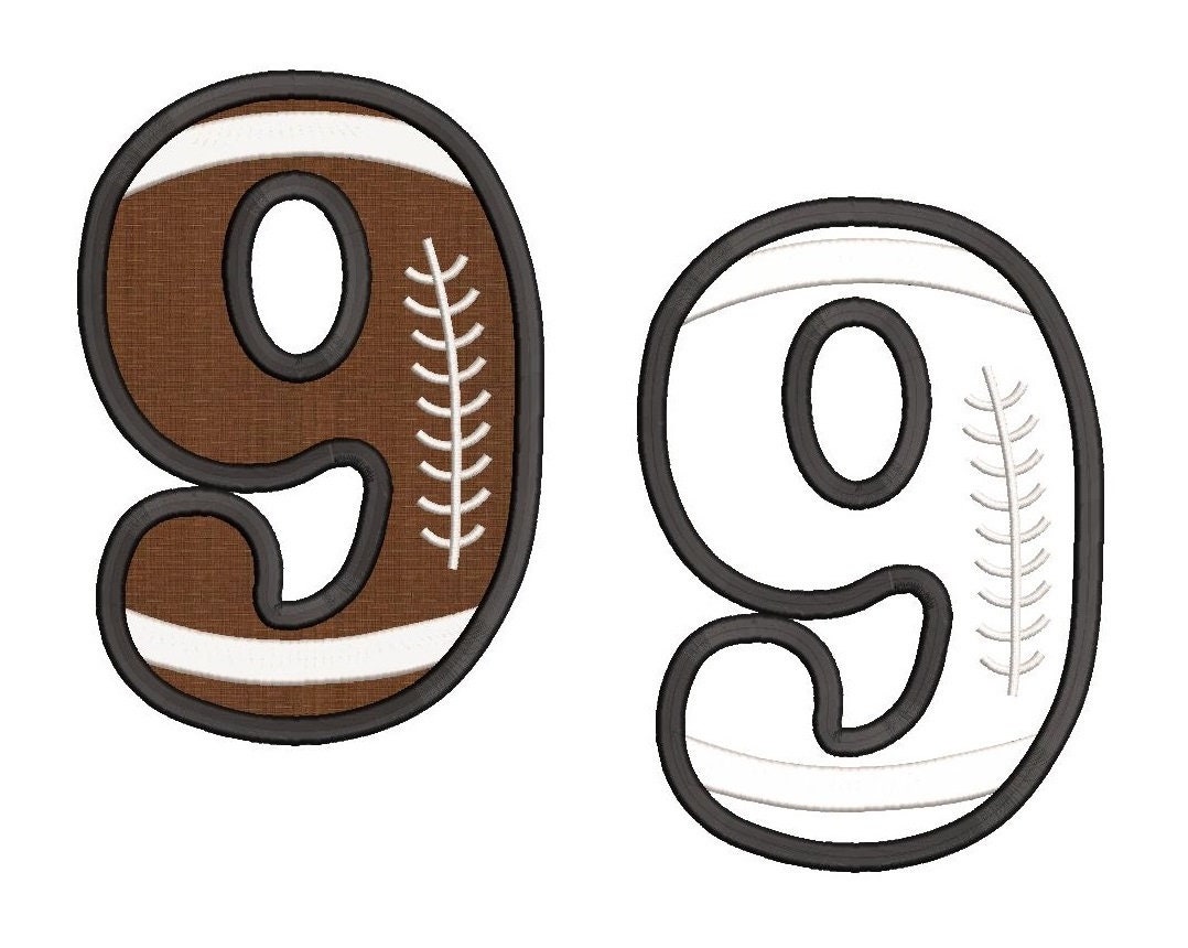 Football Numbers Embroidery Applique Designs, Football Appliques ...