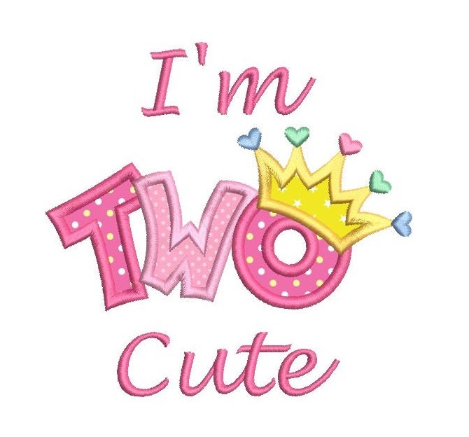 Girl's 2nd Birthday Applique Embroidery Design Princess | Etsy