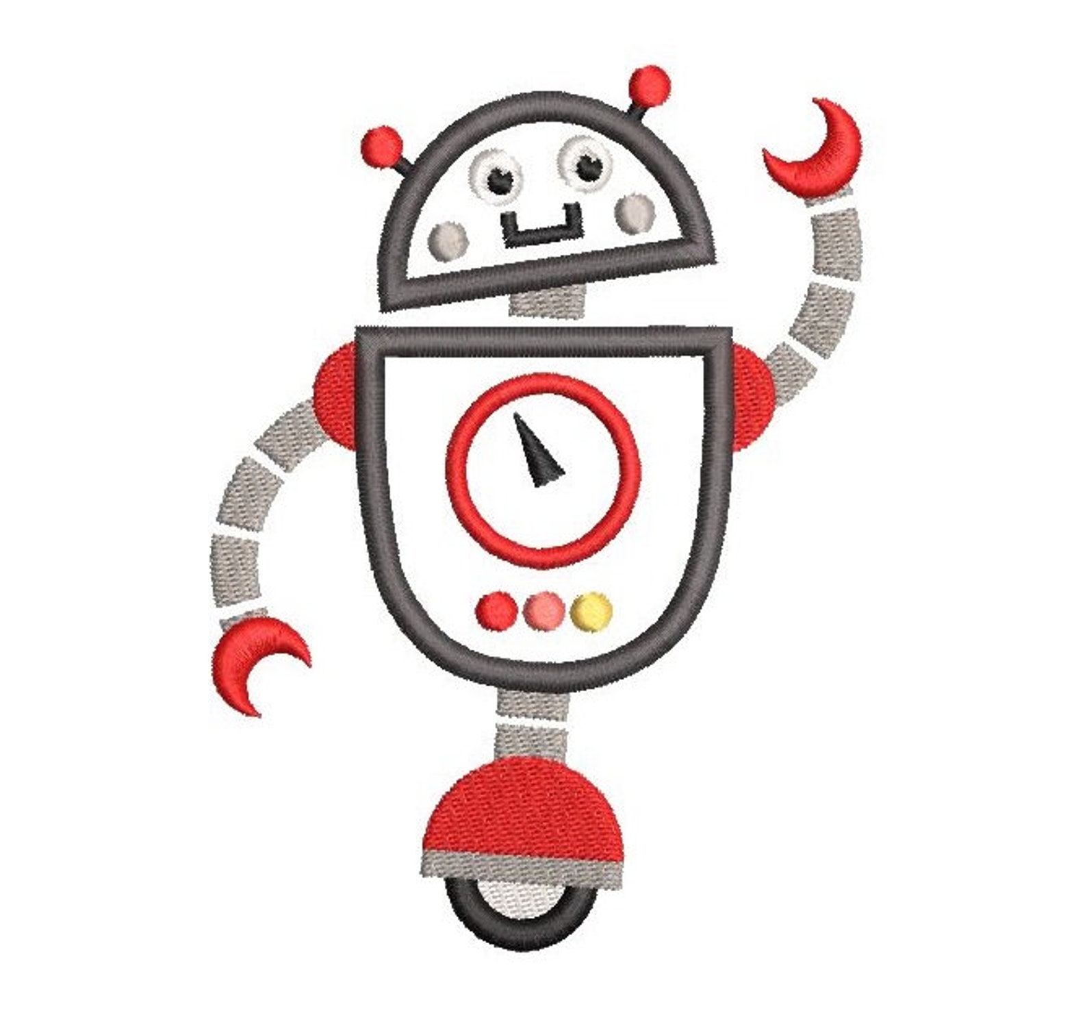 Robot Machine Embroidery Applique Design Cute Robot Applique | Etsy
