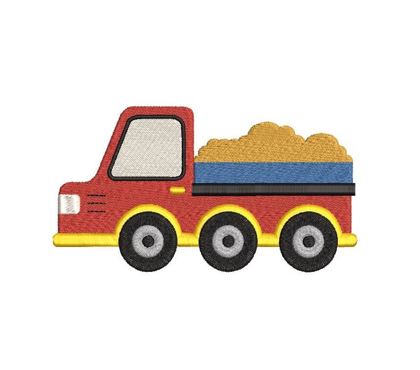 Construction Embroidery Designs, Fill Stitch, Trucks, Crane, Road Signs ...