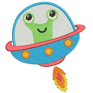 Alien Embroidery Design, Space Ship, Machine Embroidery, Alien ...
