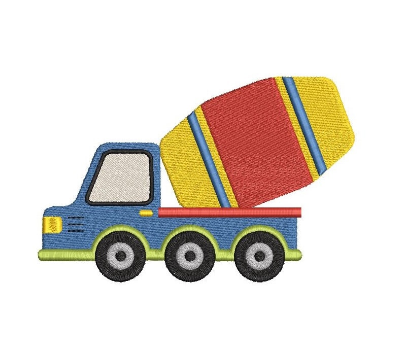 Construction Embroidery Designs, Fill Stitch, Trucks, Crane, Road Signs ...