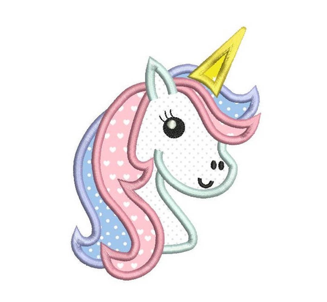 Unicorn Embroidery Applique Design, Unicorn Machine Embroidery, Girly ...