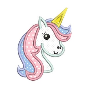 Unicorn Embroidery Applique Design, Unicorn Machine Embroidery, Girly ...