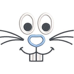 Easter Bunny Face Applique Embroidery Design, Cute Easter Bunny Machine ...