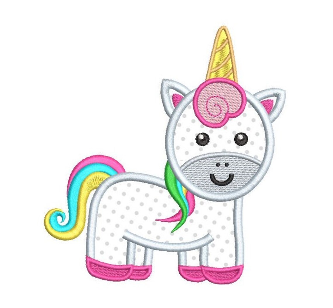 Cute Unicorn Machine Embroidery Applique Design, Unicorn Machine ...