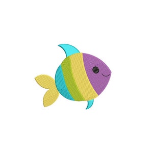 Mini Fish Machine Embroidery Design, Fill Stitch, Sea Life Embroidery ...