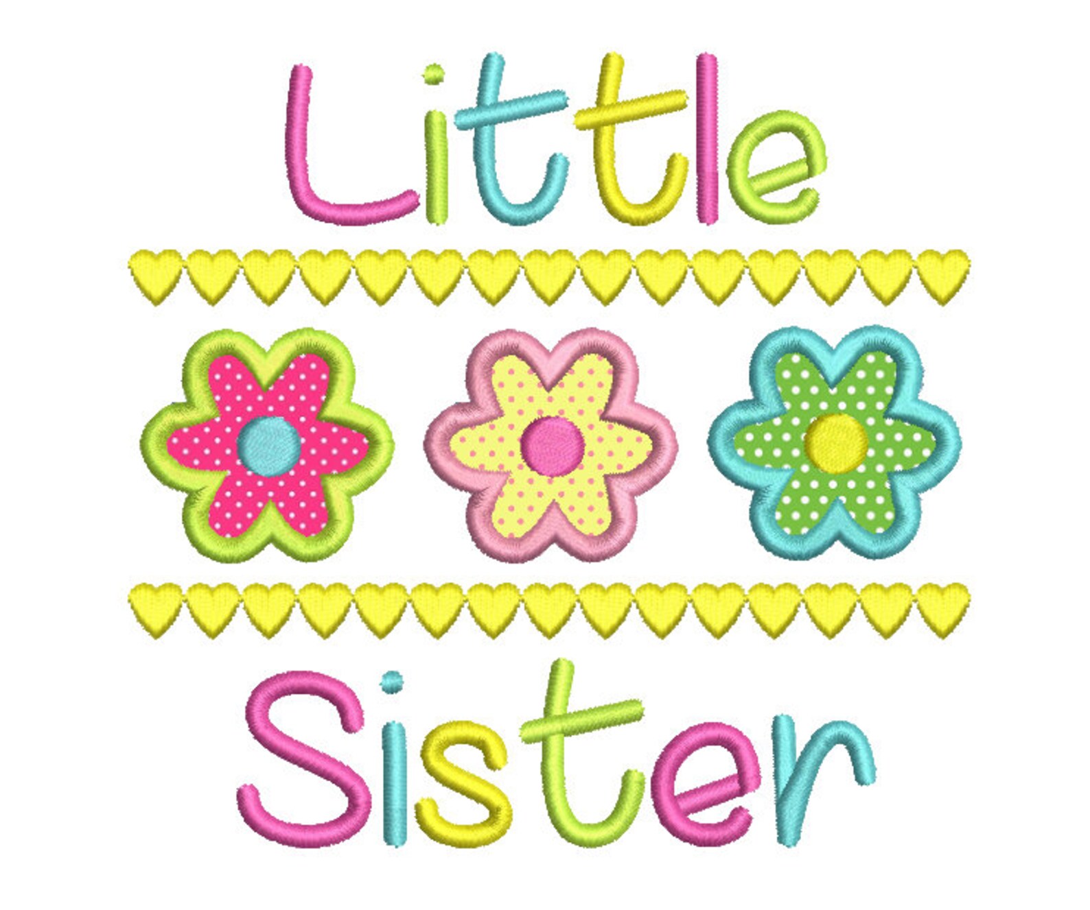 Sister Machine Embroidery Applique Design Little Sister | Etsy