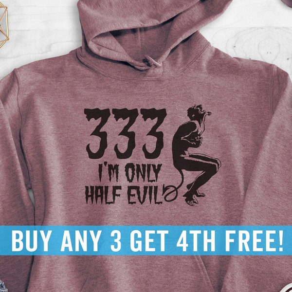 Half Evil 333 Hoodie - Etsy