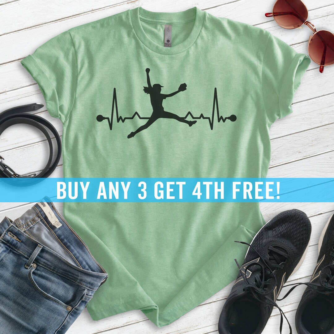 Softball Pitcher Heartbeat, Unisex Women's Shirt, I Love Softball ...