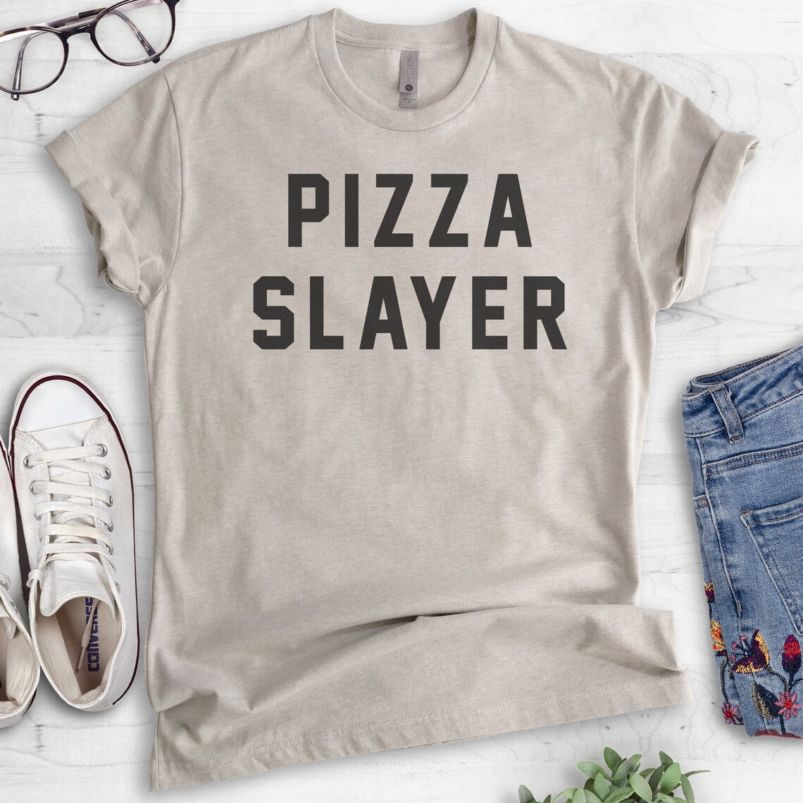 Pizza Slayer T-shirt Ladies Unisex Crewneck Shirt Funny | Etsy