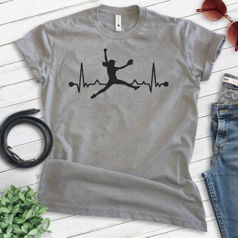 Softball Pitcher Heartbeat, Unisex Women's Shirt, I Love Softball ...