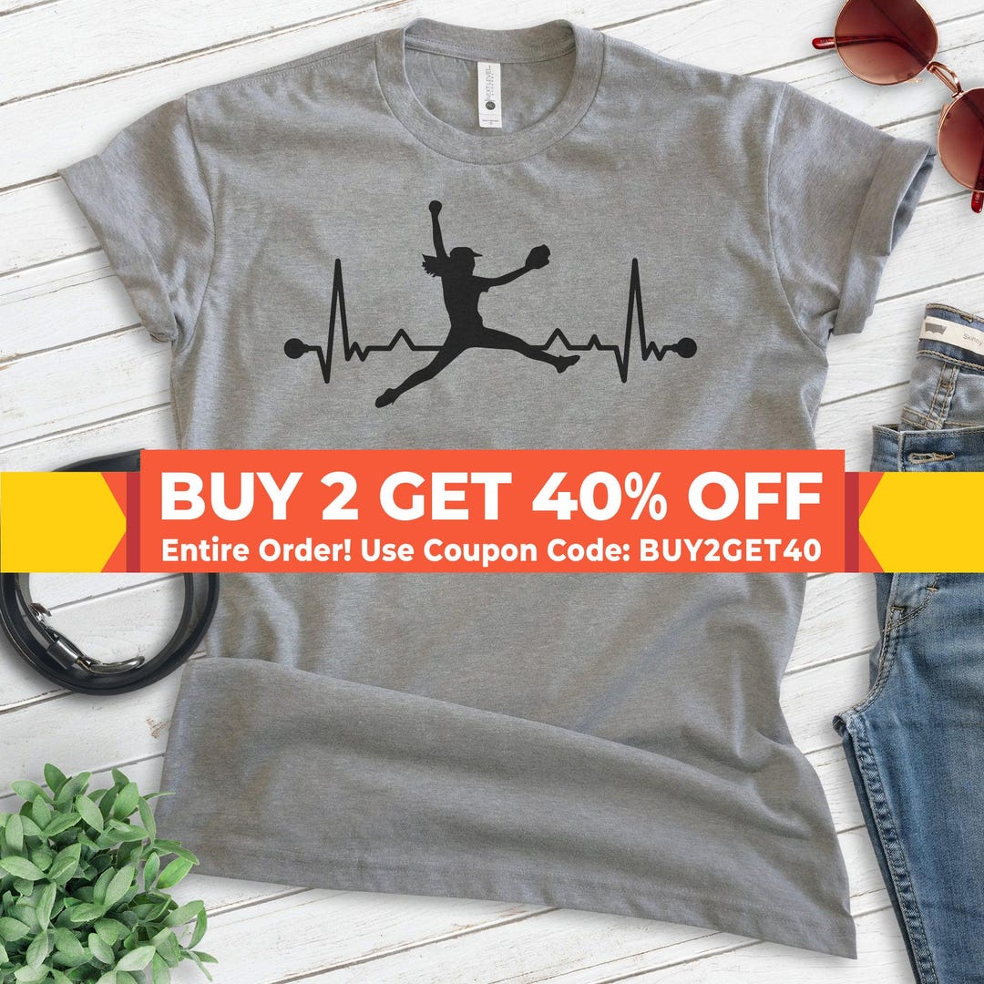 Softball Pitcher Heartbeat, Unisex Women's Shirt, I Love Softball ...