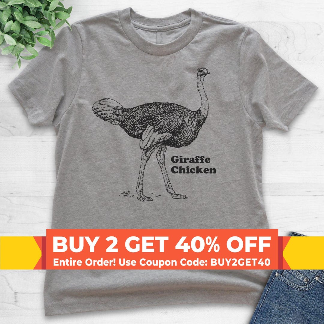 Youth Giraffe Chicken Ostrich Shirt, Youth Kids Girl Boy T-shirt ...