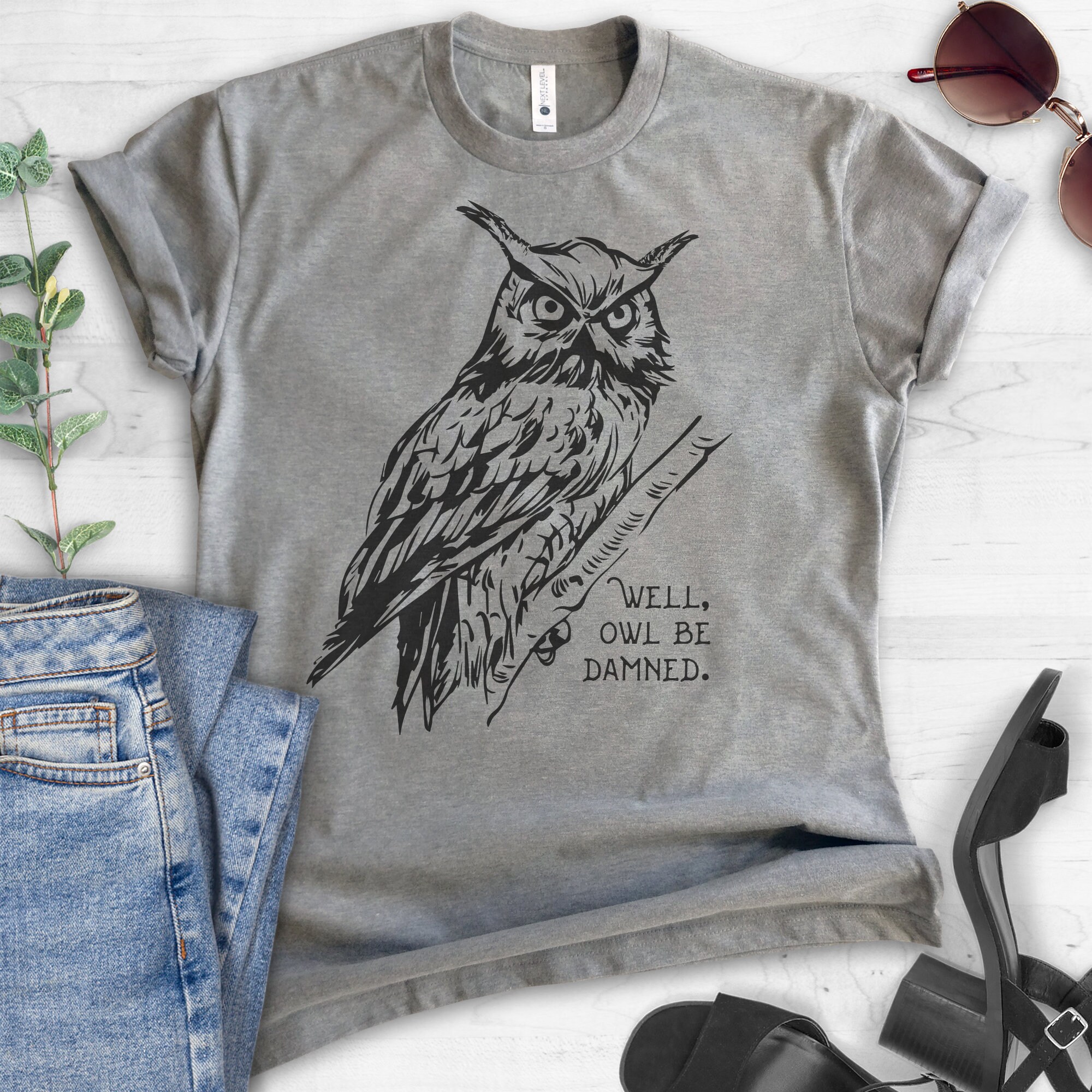Well Owl Be Damned Shirt Funny Owl Animal Pun T-shirt Owl - Etsy
