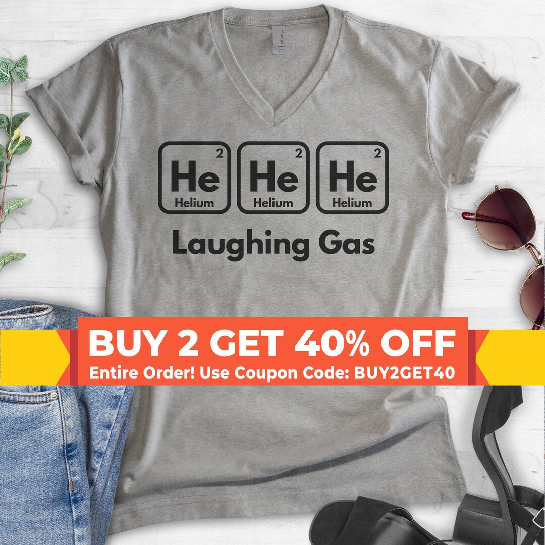 Laughing Gas Element Science V-neck T-shirt, Unisex Women's Men's ...