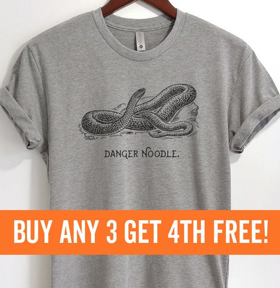 Danger Noodle Snake Shirt Reptile T-shirt Funny Animal Pun | Etsy