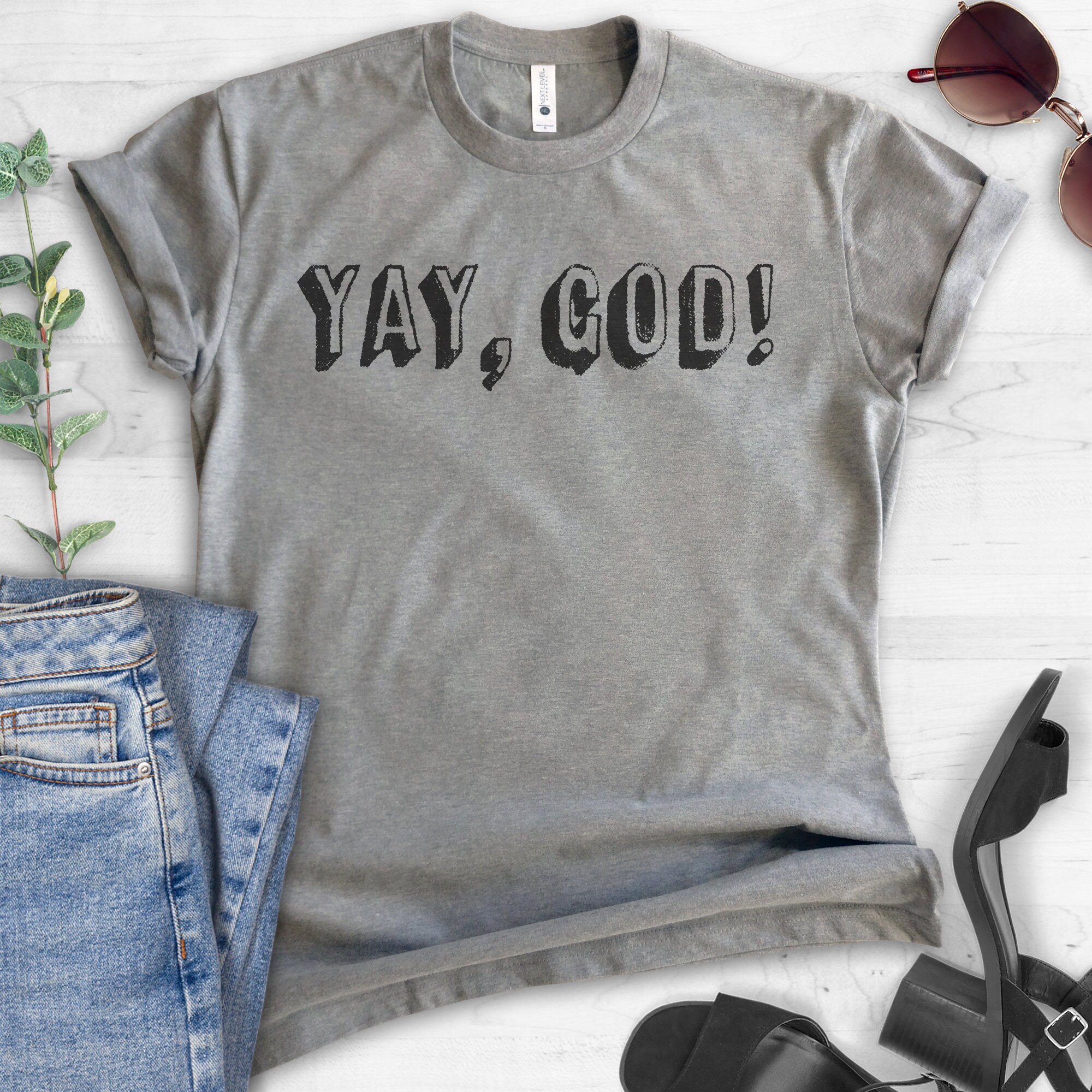 Yay God Shirt Cute Religious Shirt Christian T-shirt - Etsy UK