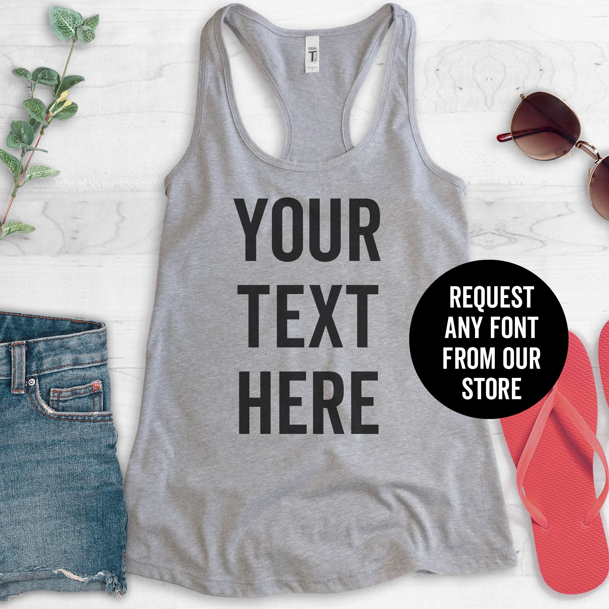 CUSTOM TANK TOP Send Us Your Saying Personalized Tank Top | Etsy
