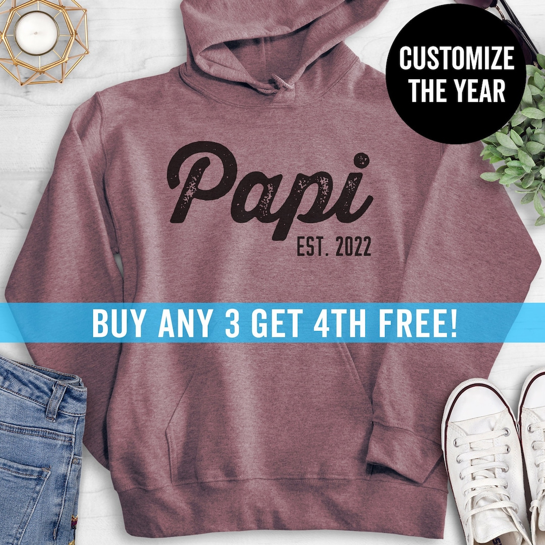 Papi Est. customize Any Year Sweatshirt, Hoodie, Long Sleeve Shirt ...