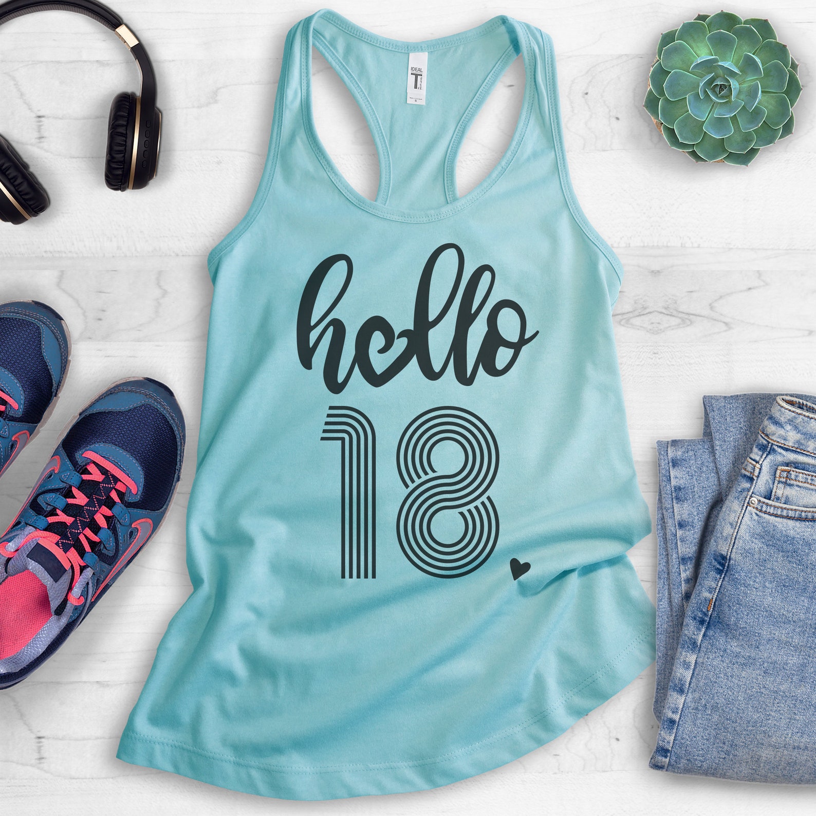 Hello 18 Tank Top Racerback Tank Top 18th Birthday Tank - Etsy