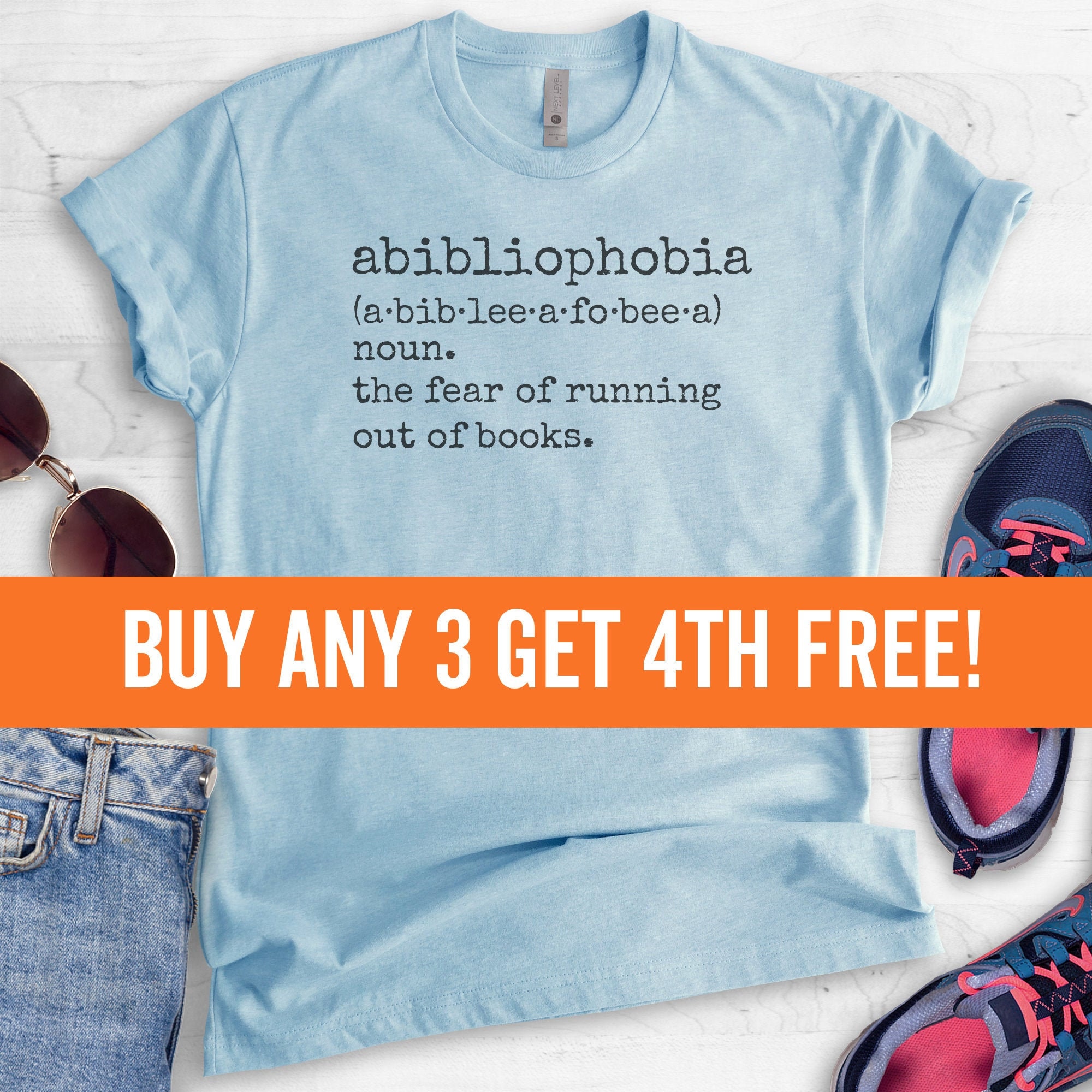 Abibliophobia A Fear Of Running Out Of Books Shirt Unisex | Etsy