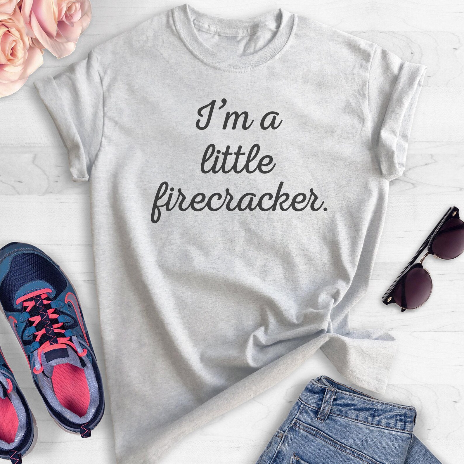 I'm A Little Firecracker T-shirt, Ladies Unisex Crewneck T-shirt, Cute ...
