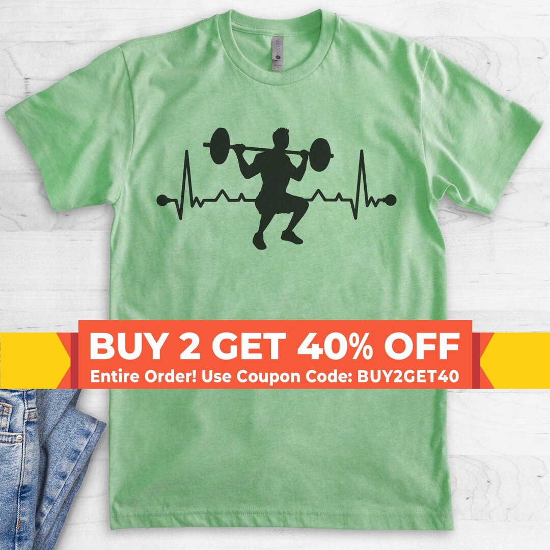 Weightlifter Heartbeat, Unisex Women's Men's Shirt, I Love ...
