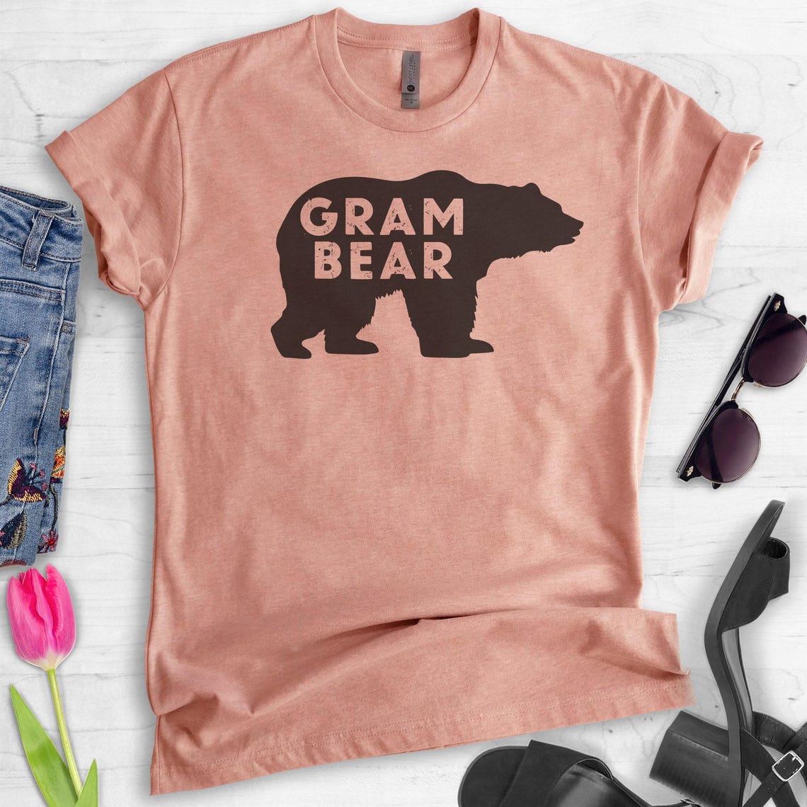 Gram Bear T-shirt, Ladies Unisex Crewneck Shirt, Cute Grandma T-shirt ...