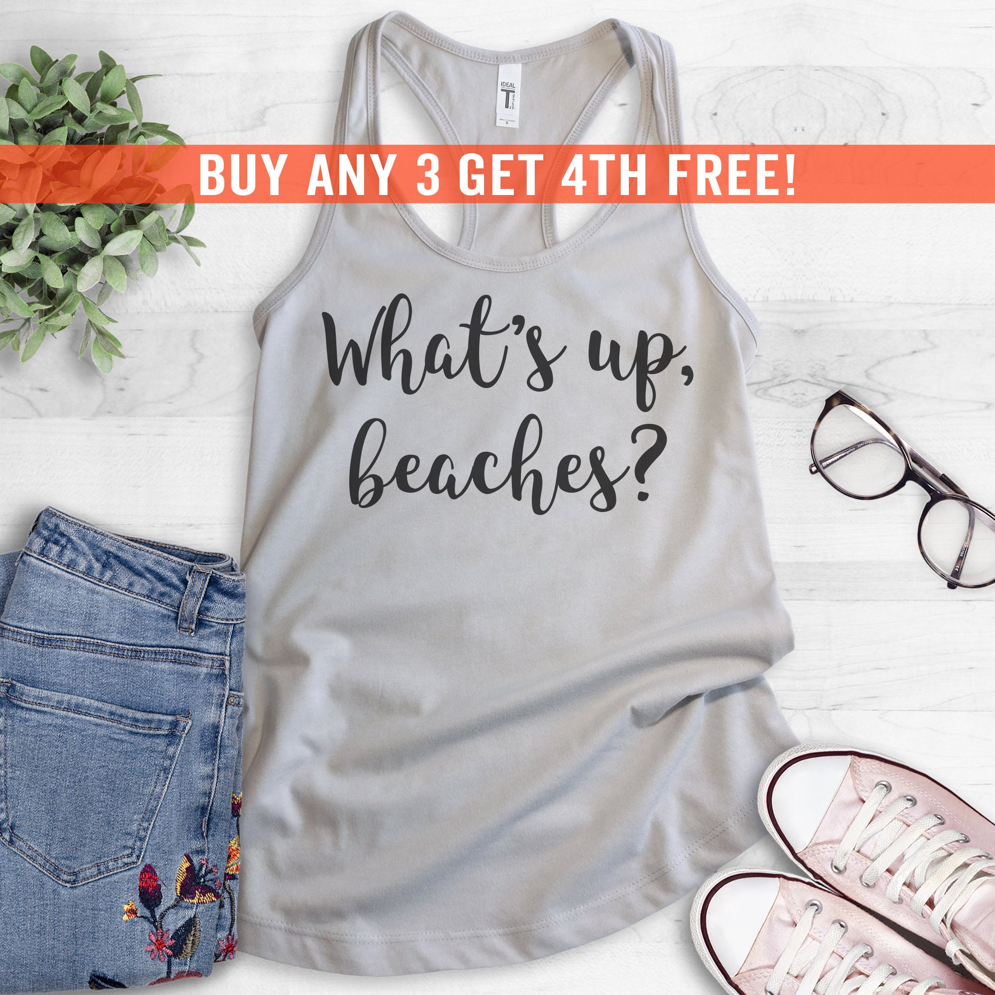 What's up Beaches Tank Top Ladies Vacation Tank Cute | Etsy