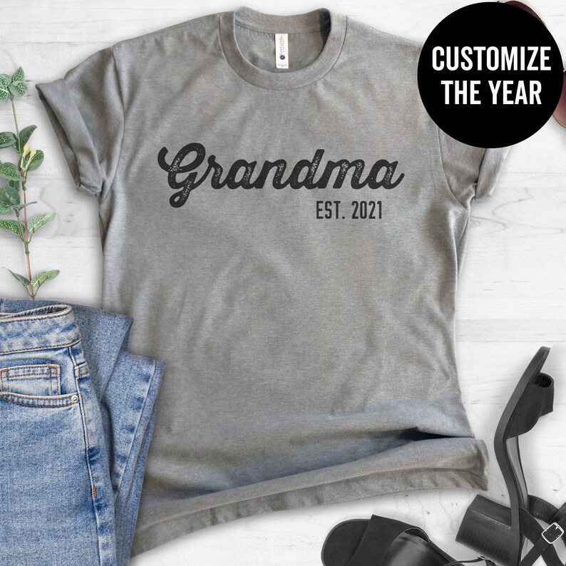 Grandma Est. customize Any Year T-shirt Ladies Unisex | Etsy