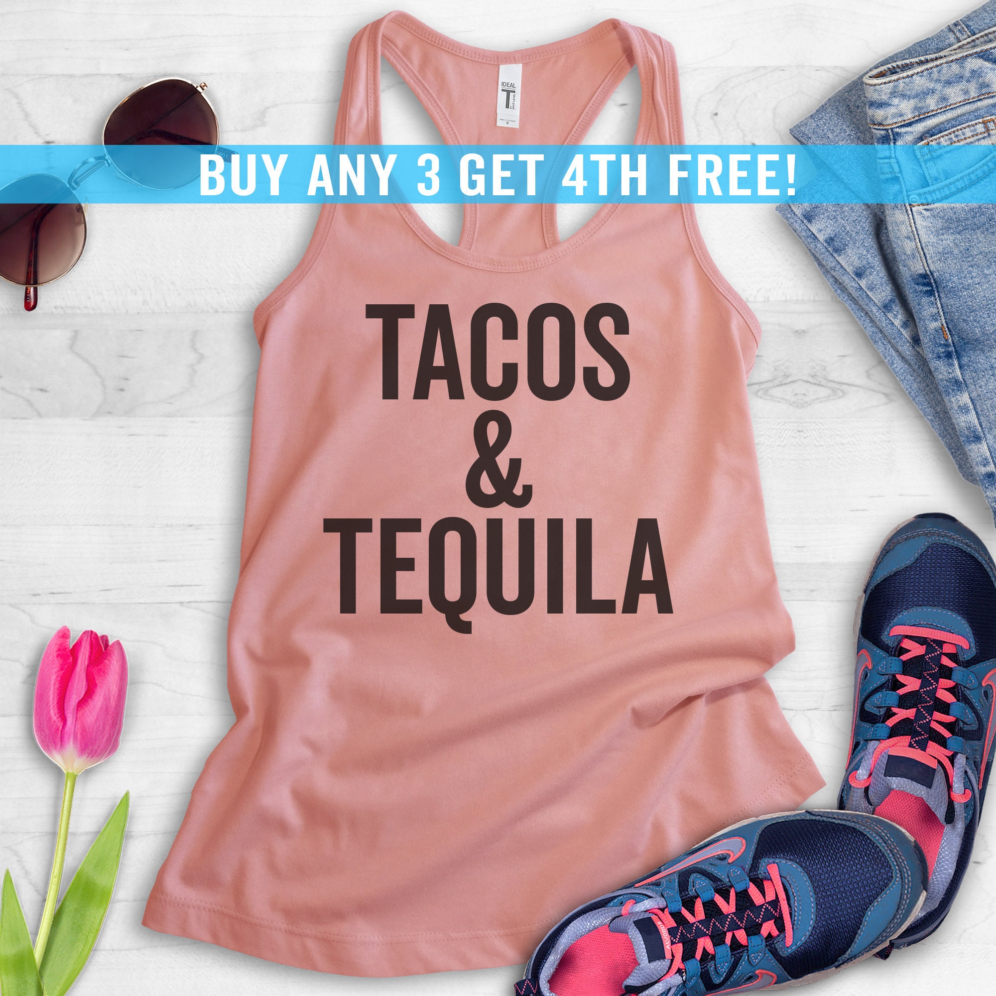 Tacos & Tequila Tank Top Ladies Vacation Party Tank Top - Etsy