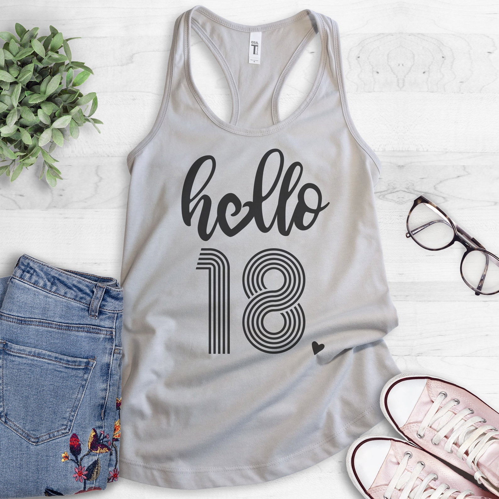 Hello 18 Tank Top Racerback Tank Top 18th Birthday Tank - Etsy