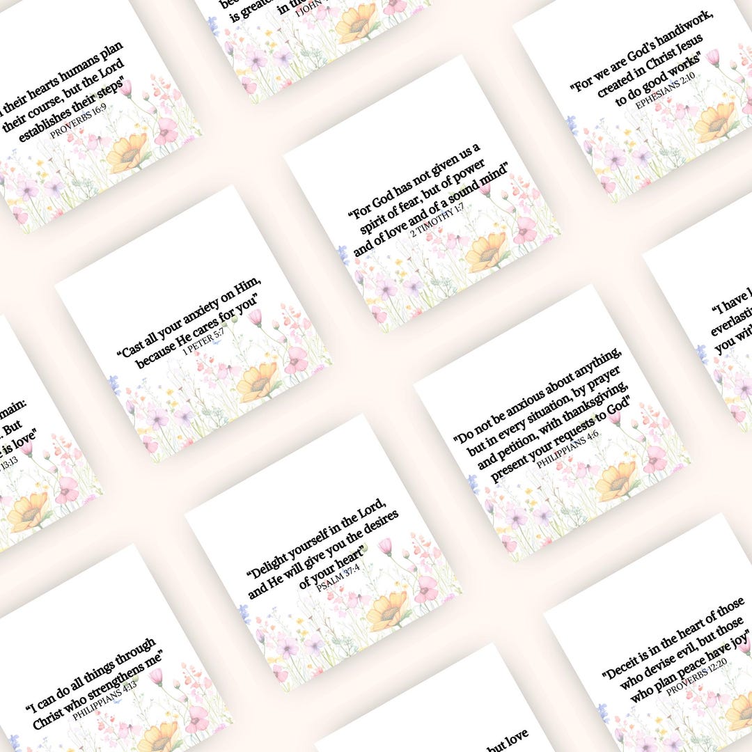 36 Biblical Affirmation Cards, Daily Devotion, Encouragement Cards ...