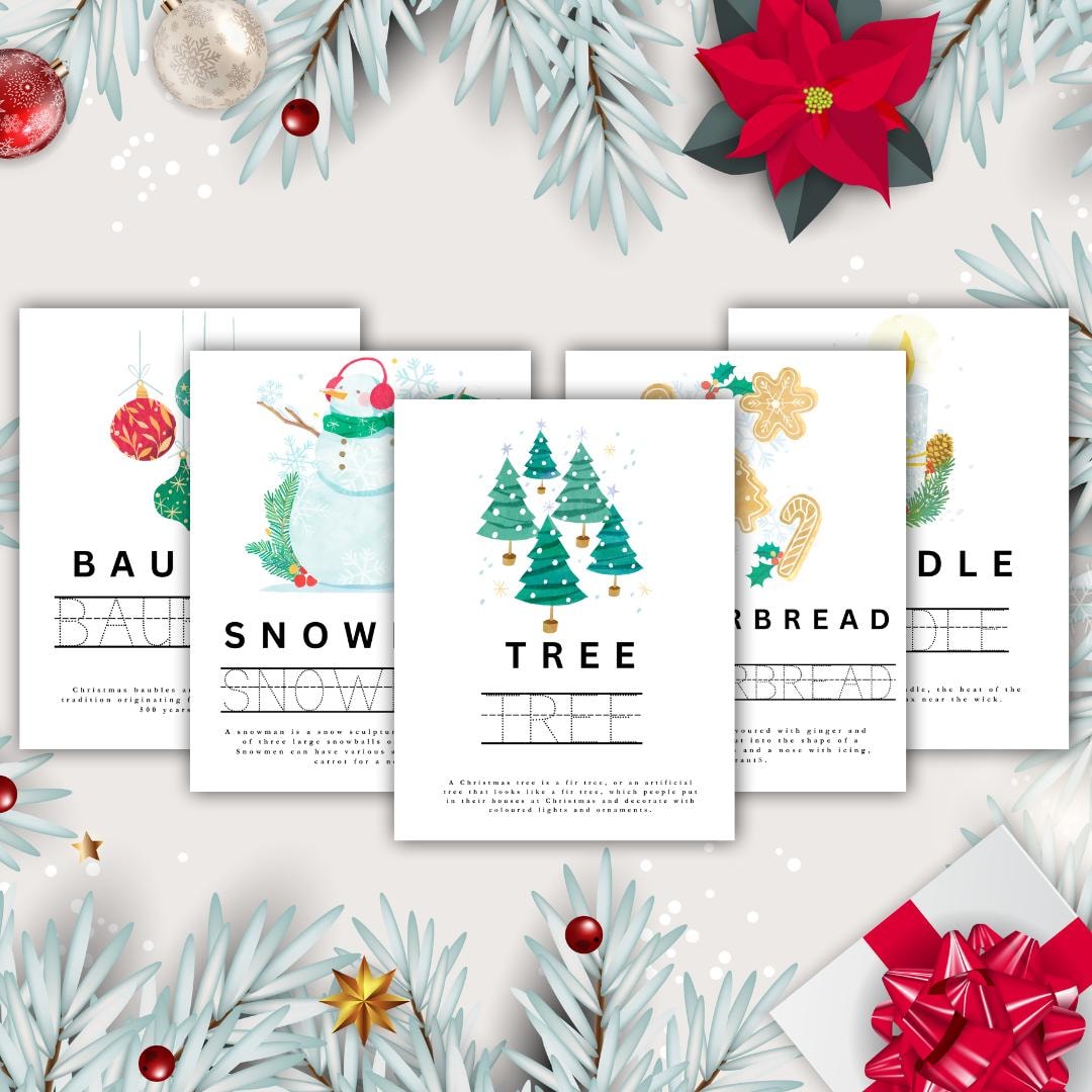 20 Christmas Flashcards, Christmas Worksheets, Christmas Activities ...