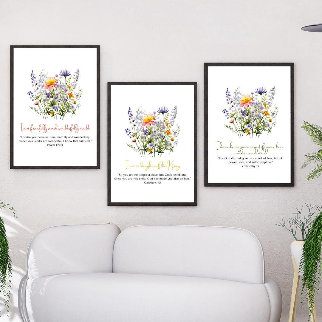 5 Biblical Affirmation Posters, Christian Affirmation Posters ...