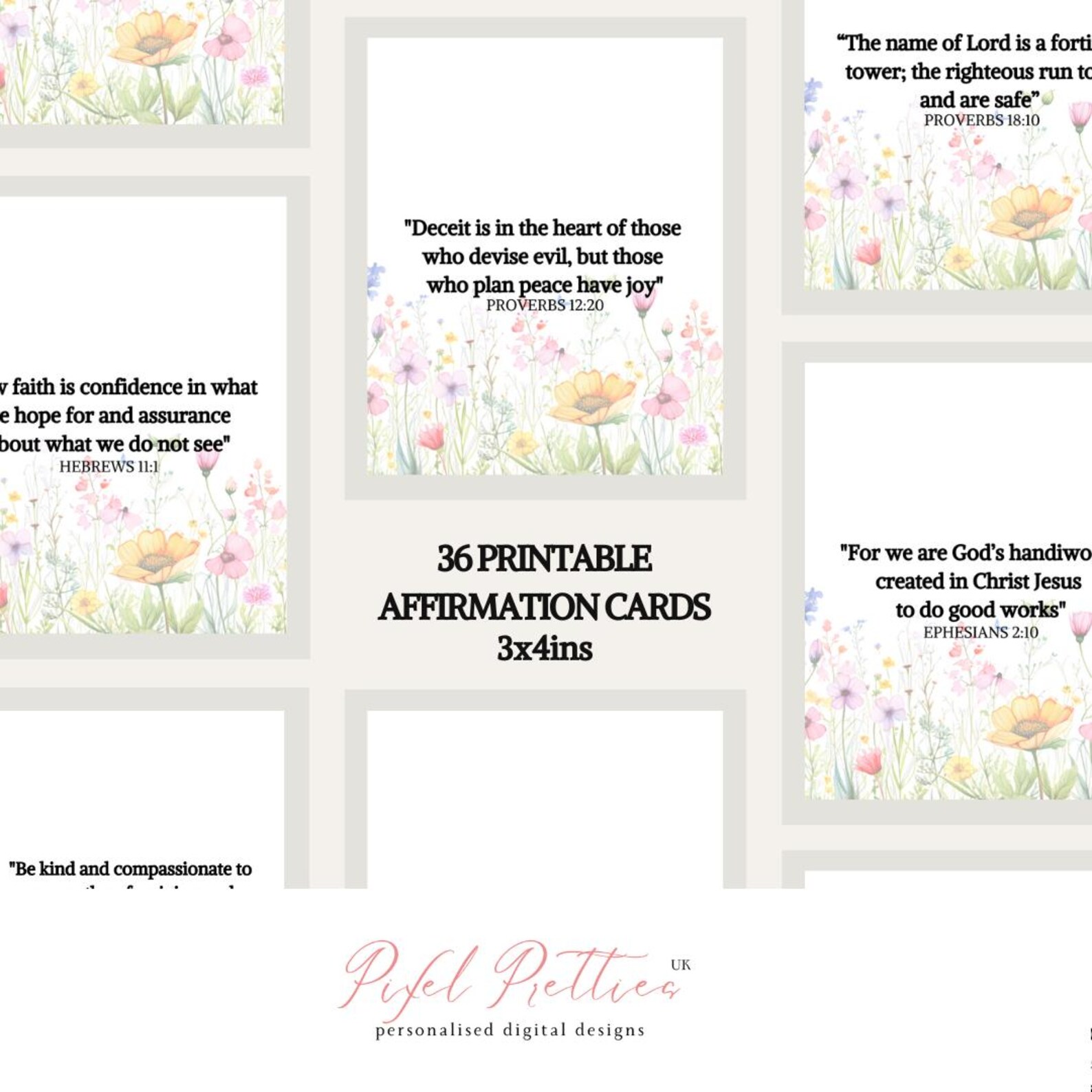 36 Biblical Affirmation Cards, Daily Devotion, Encouragement Cards ...