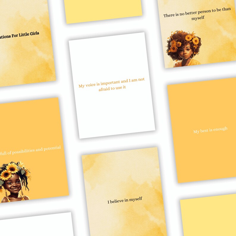 40 Black Girl Affirmation Cards, Printable Affirmation Cards, Self-love ...