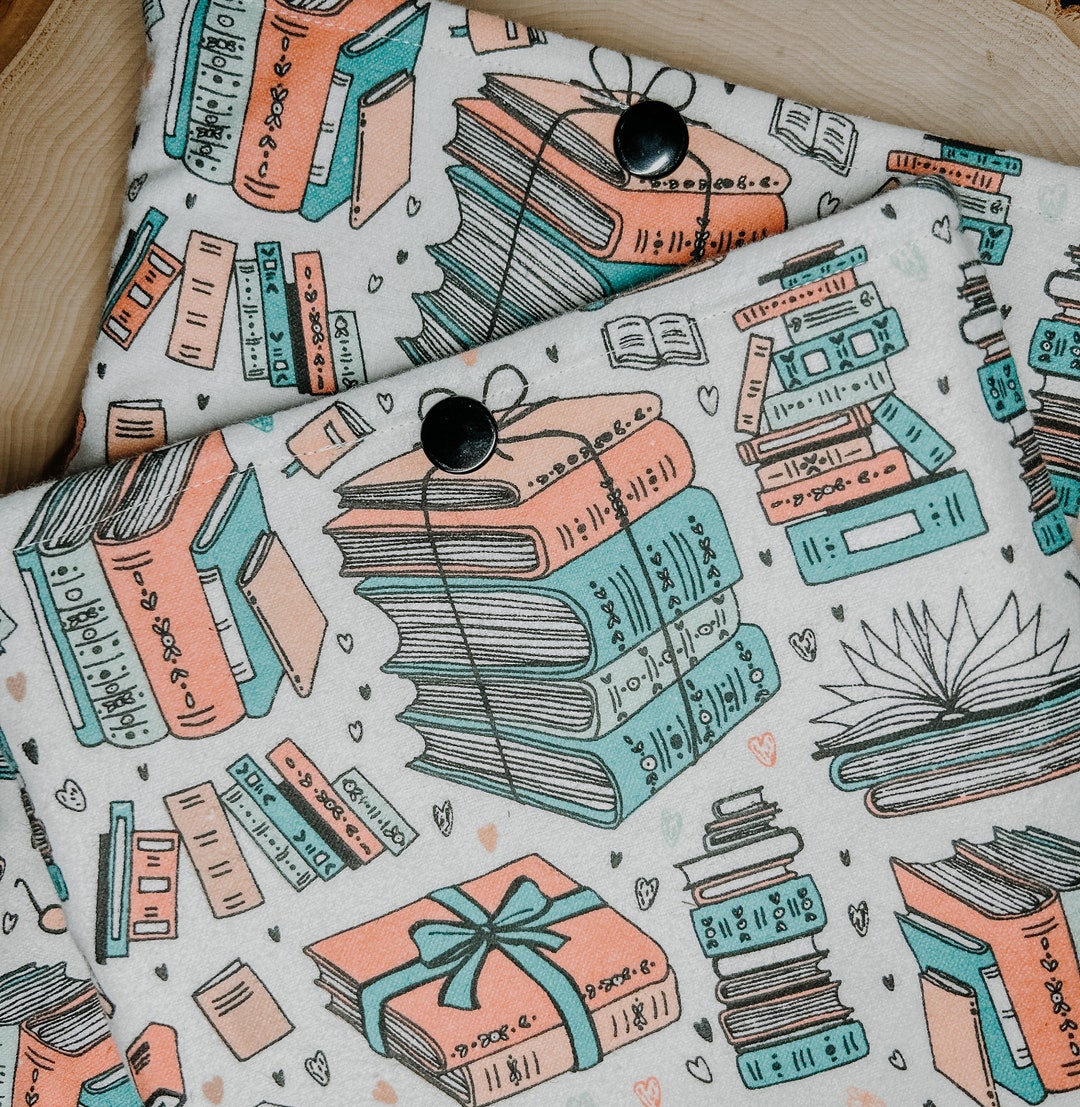 Coral Book Stack Padded Book Sleeve | Book Protector | Book Gifts ...