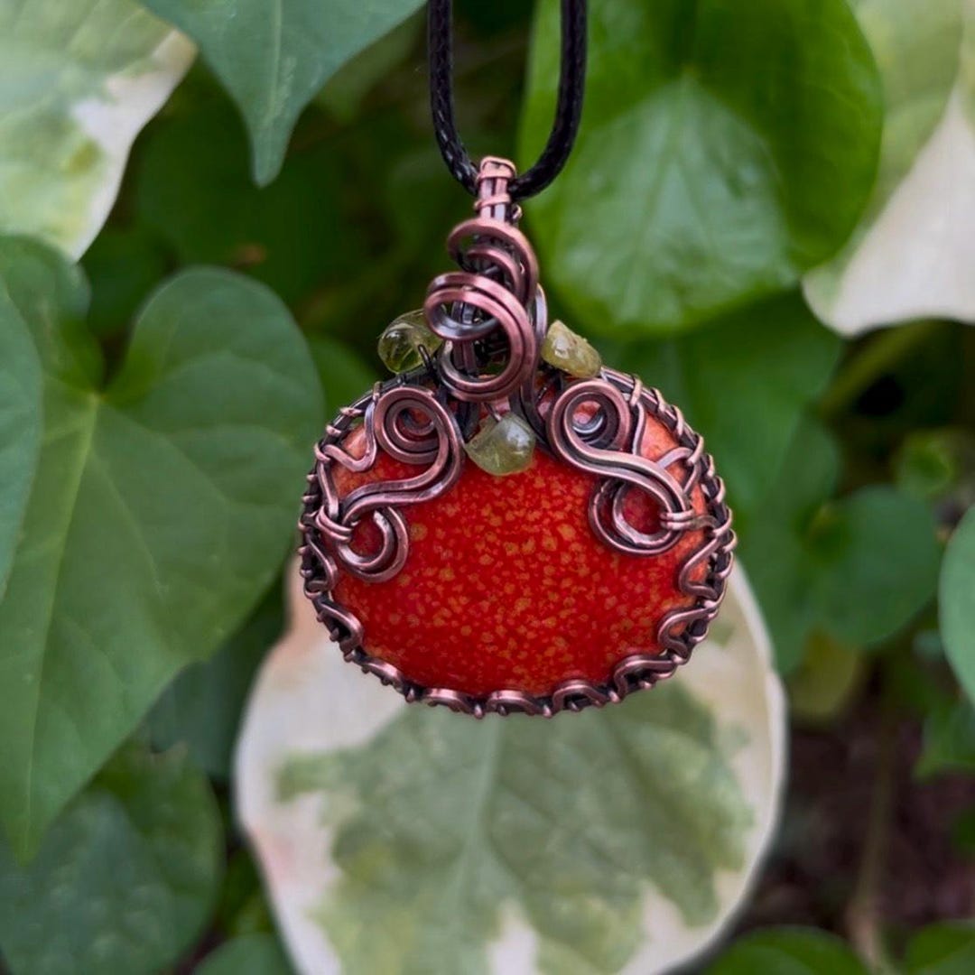 Wire Wrapped Pumpkin Pendant - Etsy